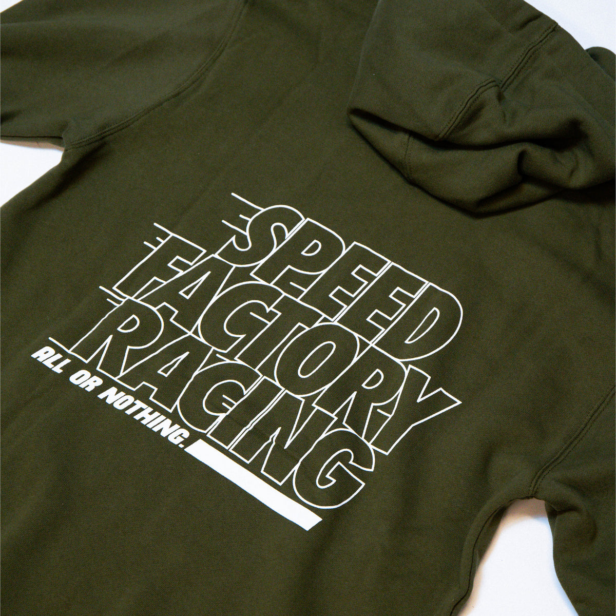 SpeedFactory "All or Nothing Army Green" Hoodie – SpeedFactoryRacing